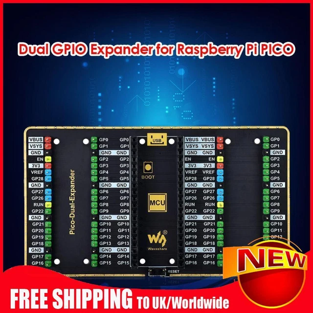 DUAL GPIO EXPANDER Module Board for Raspberry Pi PICO Two Sets of Male Headers £9.11 - PicClick UK