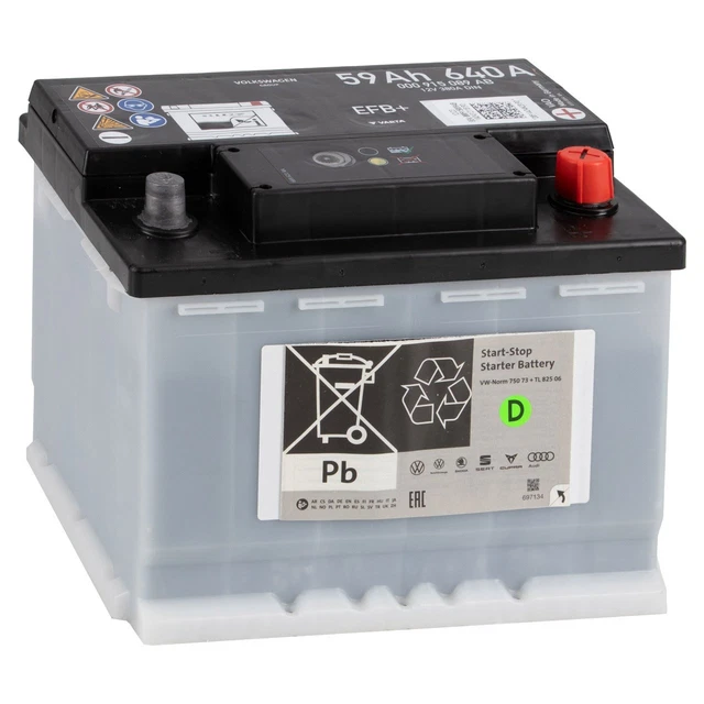 ORIGINAL VW AUTOBATTERIE Batterie Starterbatterie 12V 59Ah 640A ...