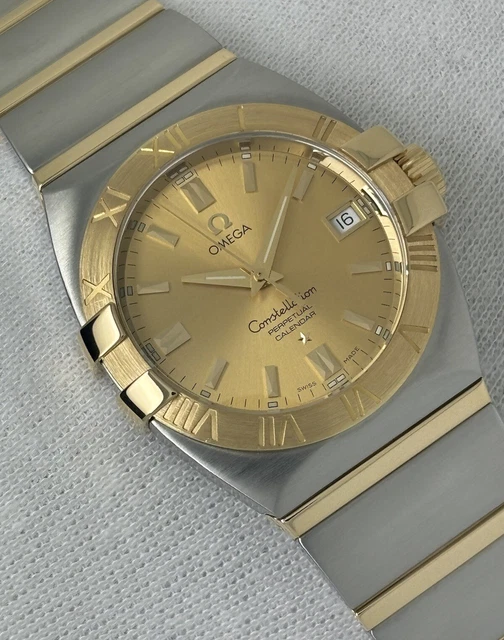 OMEGA CONSTELLATION DOUBLE Eagle Steel Gold 36mm Gents Watch Box Papers ...