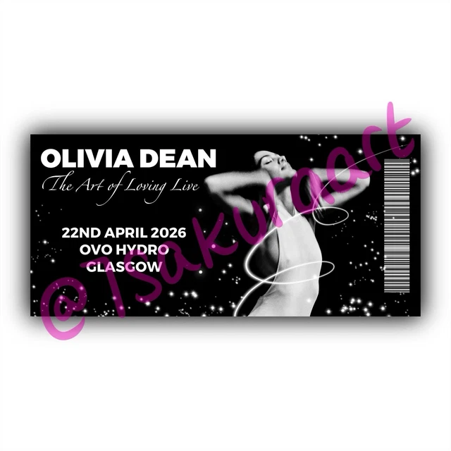 OLIVIA DEAN 2026 Tour Souvenir Tickets, Olivia Dean The Art Of Loving ...