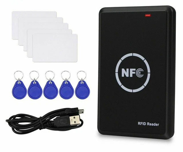 RFID DUPLICATOR 125KHZ Key Fob NFC Smart Card Reader Writer Encrypted ...