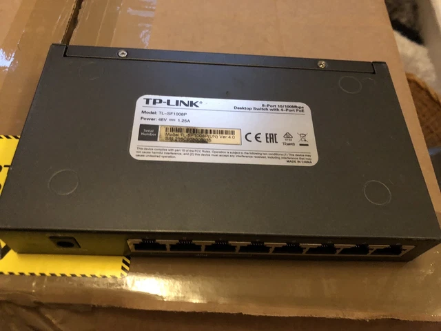 TP-LINK POE SWITCH 8-Port 100 Mbps 4 PoE Ports TL-SF1008P Desktop No ...