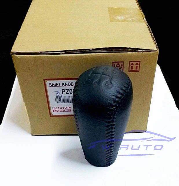 GENUINE OEM LEATHER Black Gear Shift Knob For Toyota Hilux Vigo MK6 SR5 ...