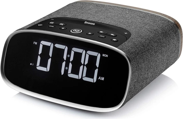 LARK DAB PLUS Digital Clock Radio with Bluetooth, Black and Walnut $248 ...