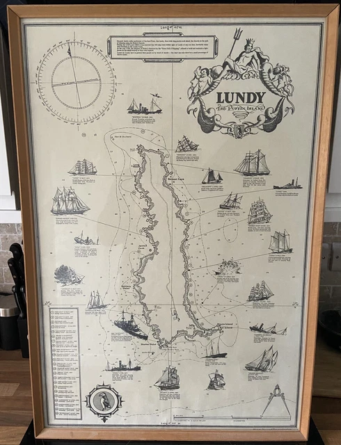LUNDY ISLAND WALL MAP - 1980’s - Lundy Island. EUR 35,66 - PicClick DE