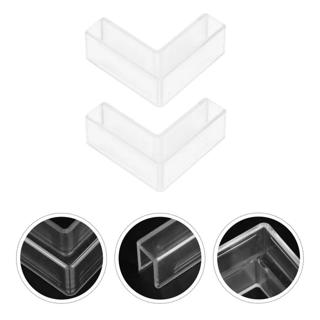 10 PCS TRANSPARENT Plastic Glass Clamps L Shaped Connectors for ...