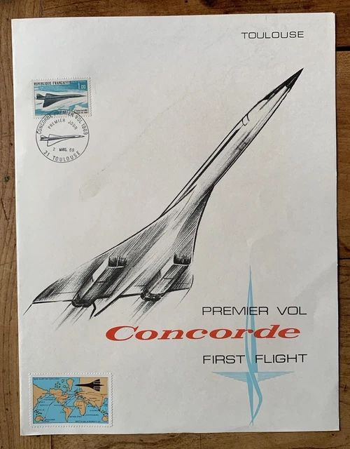 CONCORDE SUPERSONIQUE AIR France-Rare Document Premier Vol «First ...
