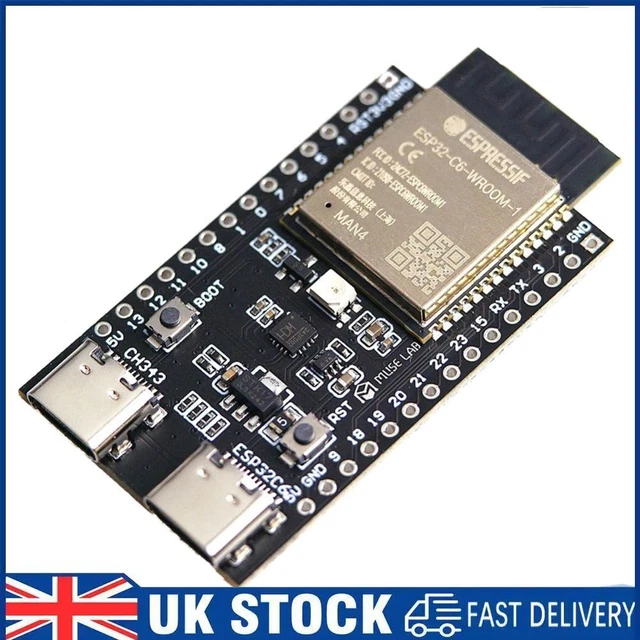 Esp32 C6 Minimum System Board Dual Type C Esp32 C6 Wroom 1 Risc V 512kb Sram £1049 Picclick Uk