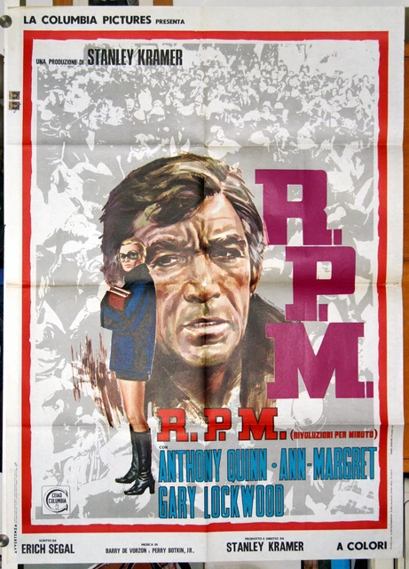 MANIFESTO 2F FILM R.P.M. Anthony Quinn Ann Margret Stanley Kramer 1971 ...