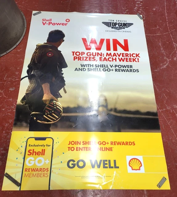 RARE TOP GUN Maverick Shell V-Power promotion poster 103 CM X 158CM Tom ...