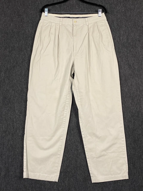 POLO RALPH LAUREN Mens W34 L32 Andrew Straight Chino Pants Cream Beige Pleated EUR 29,52 ...