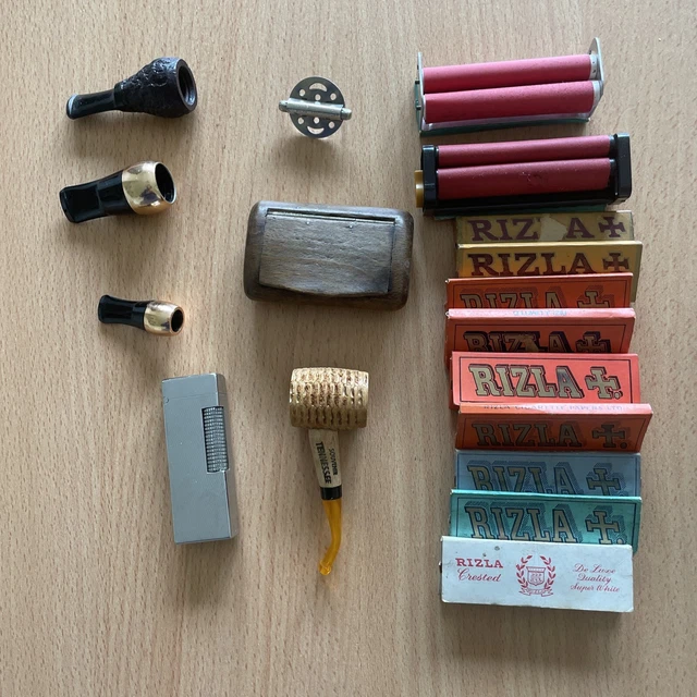 VINTAGE CIGAR HOLDERS, Lighter, Corn Cob Pipe, Rizla Papers/Roller ...