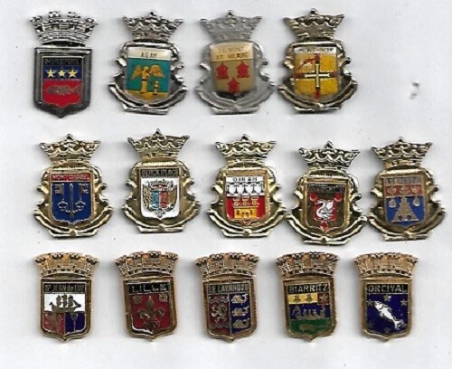 LOT DE 14 pin's blasons de villes et villages EUR 7,80 - PicClick FR