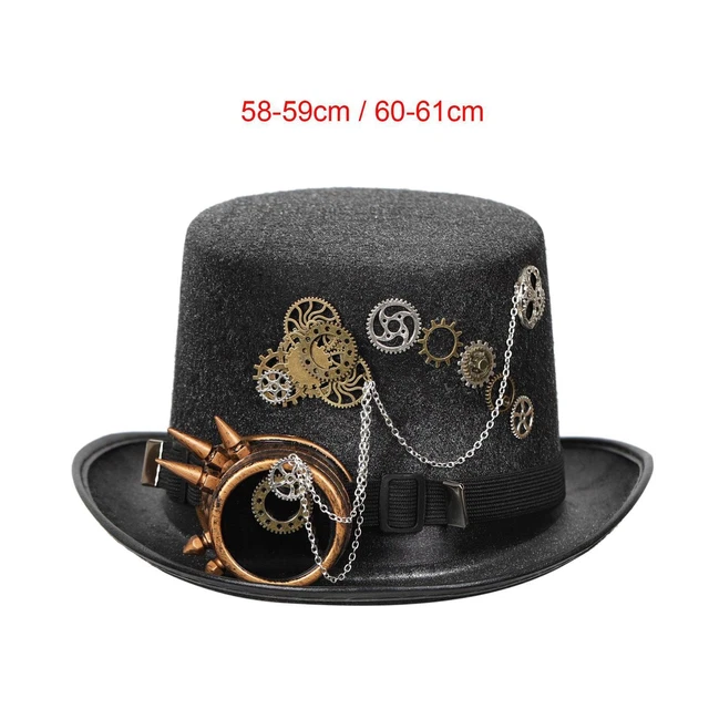 STEAMPUNK TOP HAT Gothic Punk Women Men Fedora per forniture per club ...