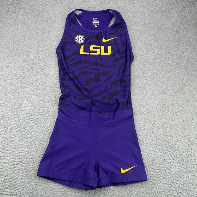NIKE AEROSWIFT LSU Tigers Running Pro Elite Track Speedsuit Womens ...
