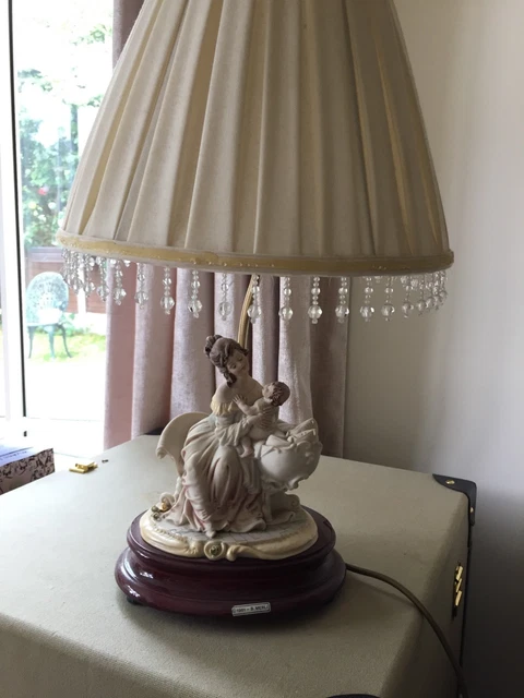 LARGE CAPODIMONTE GROUP Figurine of Mother & Child Lamp No 8651P by B ...