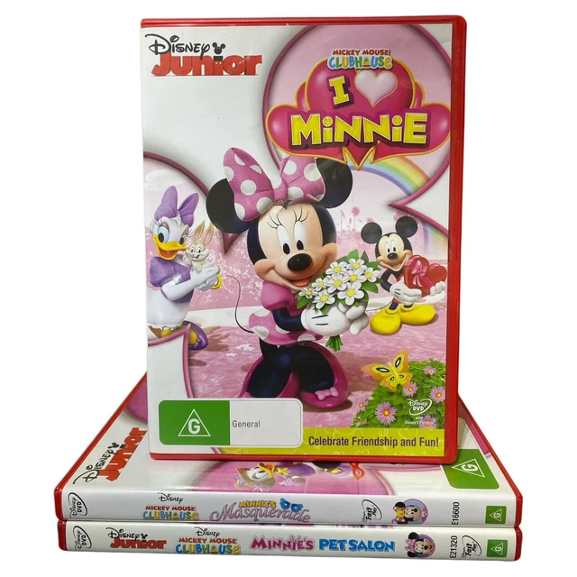 DISNEY JUNIOR MINNIE Mouse Clubhouse 3 DVD Set I Love Minnie Pet Salon ...