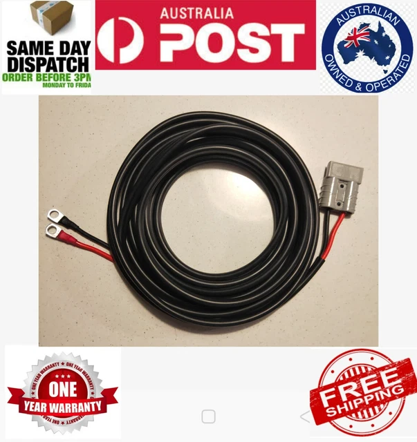 6 METER CARAVAN/CAMPER CHARGING KIT WITH ANDERSON STYLE PLUG & 8MM LUGS ...