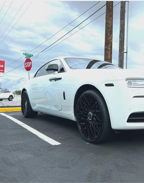 24” FF01 GLOSS Black Wheels Rims For Rolls Royce Phantom Dawn Ghost ...