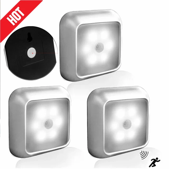 LED SQUARE MOTION Sensor Night Lights PIR Wireless Lamp For Home ...