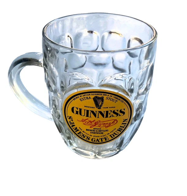 VINTAGE GUINNESS DIMPLED Glass One Pint Tankard £25.00 - PicClick UK