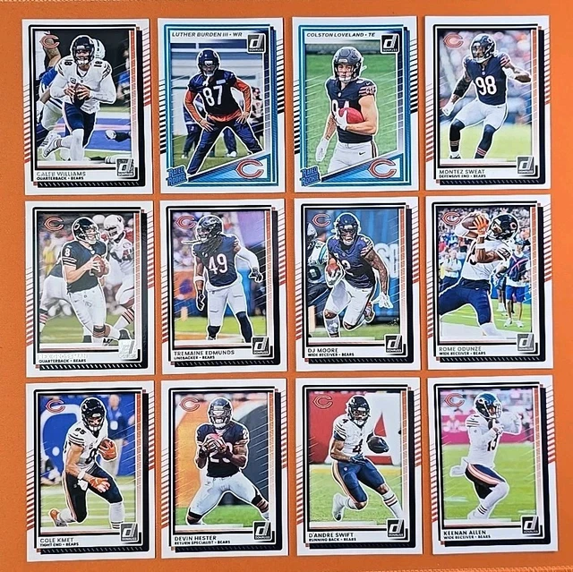 🟠🐻🔵 2025 DONRUSS Chicago Bears Complete Base Team Set (12 Card Lot) 🔵🐻🟠 ...