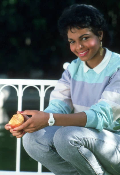 POP SINGER AND Actress Janet Jackson Poses For A Portrait 1985 Music ...