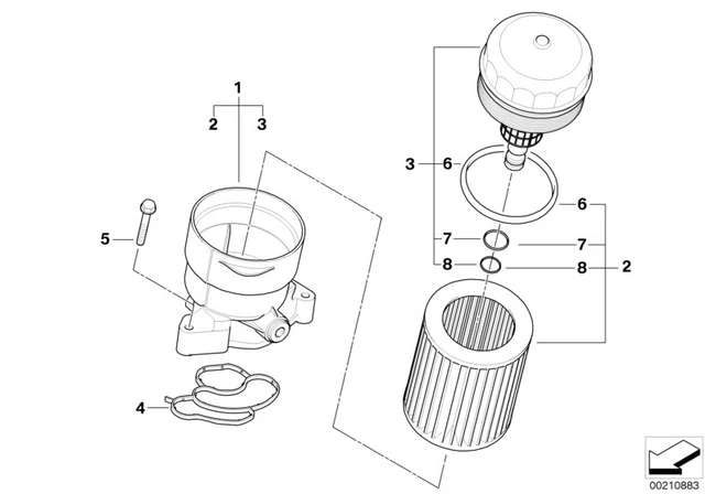BMW GENUINE ENGINE Oil Filter Profile Gasket Replacement Spare ...