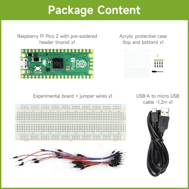 RASPBERRY PI PICO 2 Microcontroller Board Based on Official RP2350 Chip ...