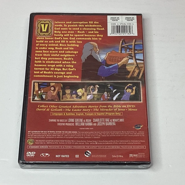 NOAH'S ARK DVD 26 Min Hanna-Barbera William Hanna Joseph Barbera $5.00 ...