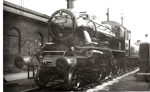 EX LMS CLASS 2MT 2-6-0 No 46487 @ CREWE WORKS YARD on 5/5/57 £1.30 ...