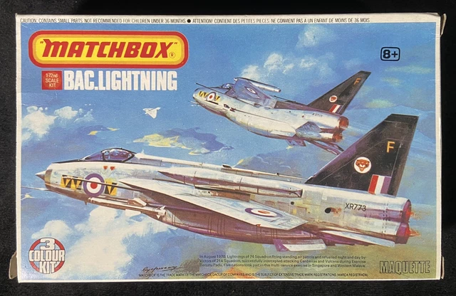 MATCHBOX 1/72 PK-114 BAC LIGHTNING Model kit, Complete In Opened Box ...