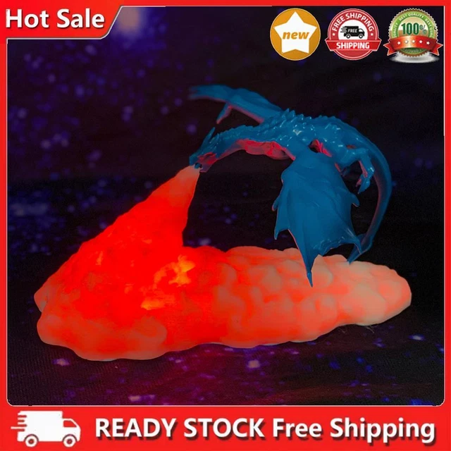 3D PRINTED LED Night Light USB Charge Fire/Ice Dragon Table Lamp for ...