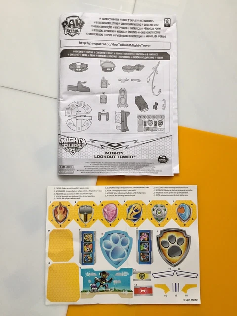 FOR SPARES * Paw Patrol Rescue MIGHTY PUPS LOOKOUT TOWER * STICKERS ...