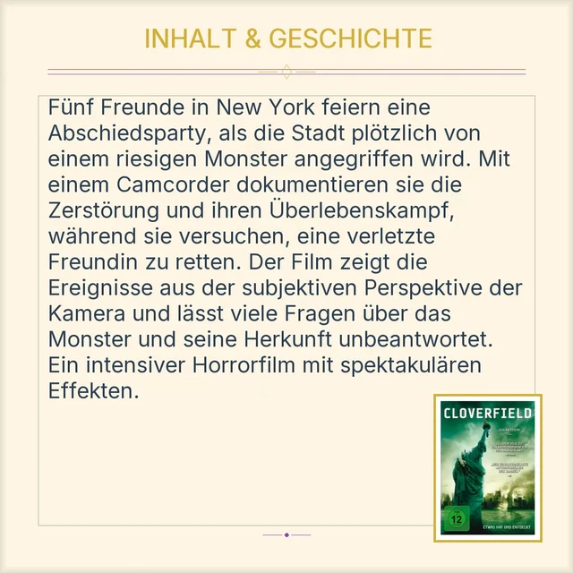CLOVERFIELD DVD MONSTER Horrorfilm Michael Stahl-David FSK 12 Deutsch ...