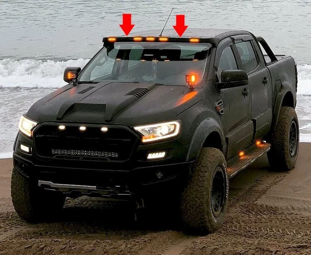 FORD RANGER CAP Front Roof Spoiler LED Light 2012-2023 T6 T7 T8 ...