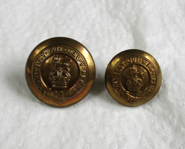 2X BRITISH ARMY:&15TH/19TH KINGS ROYAL HUSSARS BUTTONS" (21mm-17mm, WW2 ...