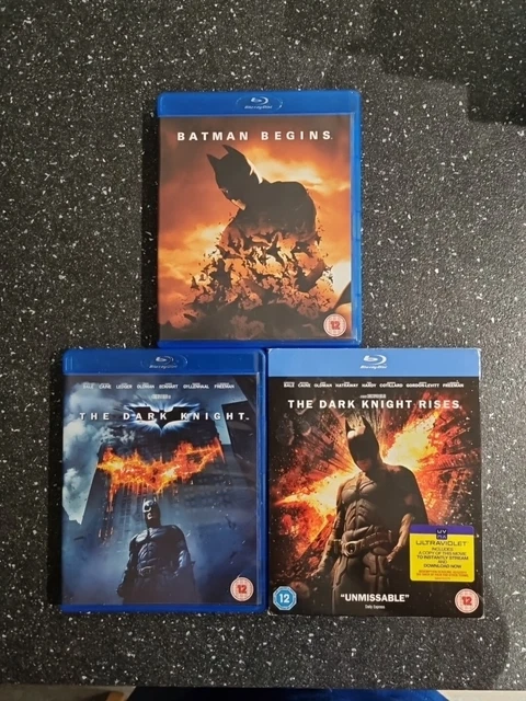Dark Knight Trilogy 3 X Blu Ray Batman Begins Rises Christopher Nolan