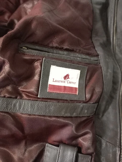 BLOUSON CUIR LAURENT cerrer, marron TBE EUR 80,00 - PicClick FR