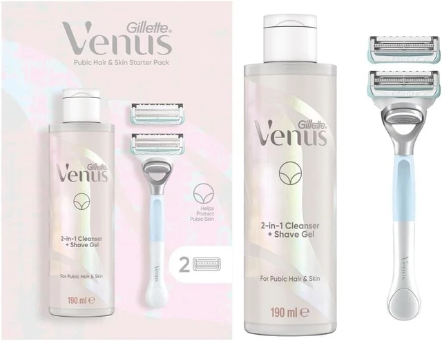 GILLETTE VENUS FOR Pubic Hair & Skin Women's Razor Starter Bundle Pack ...