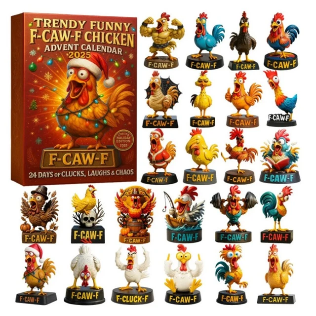 FOR F-CAW-F CHICKEN 2025 Christmas Advent Calendar 24Day Xmas Countdown ...
