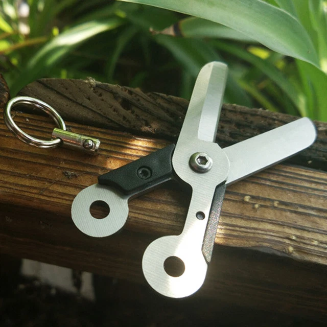 OUTDOOR SURVIVAL MINI Spring Scissor Pocket Tool Chain Steel new. Y7S0 ...