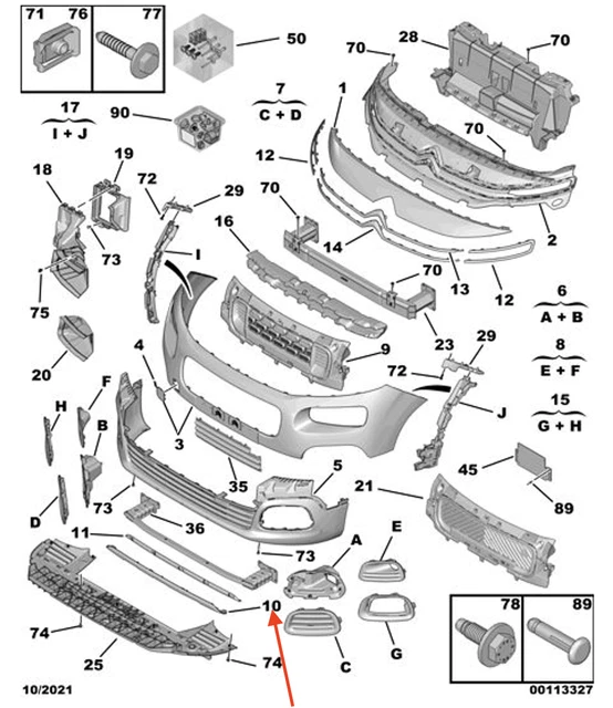 CITRO N BERLINGO B9 Front Bumper Bracket 9824013780 New Genuine £92.74 - PicClick UK
