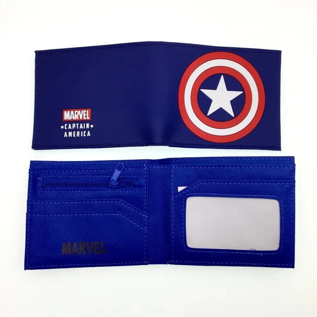 CAPTAIN AMERICA SHIELD Bifold Wallet Cosplay Cartoon PVC Boys Girls ...