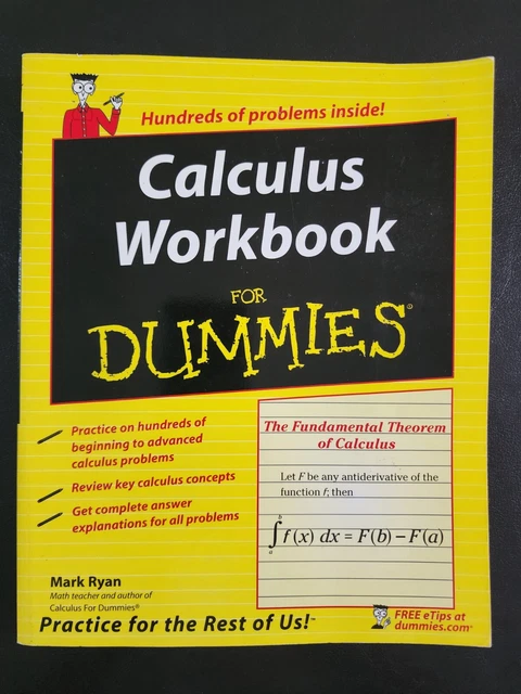 CALCULUS WORKBOOK FOR Dummies Guide By Mark Ryan - Paperback Home ...