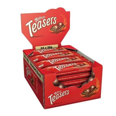 MALTESERS TEASERS CHOCOLATE Bar Full Box of 24 STD Bars x 35g BBE 12.03 ...