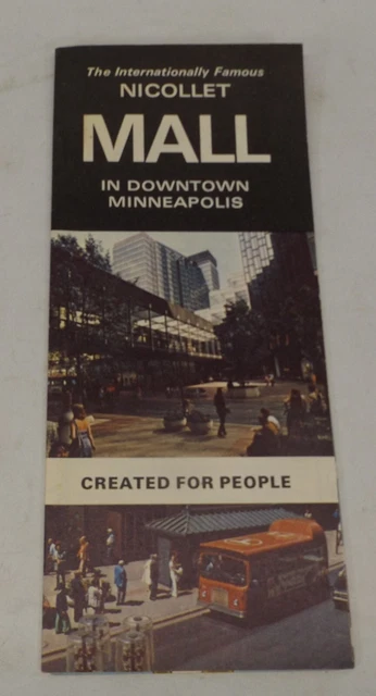 NICOLLET MALL DOWNTOWN Minneapolis Skyway Brochure Guide Map 1960s ...
