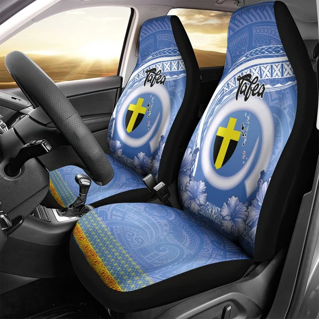FIJI DAY CAR Seat Cover Tapa Pattern And Hibiscus Flower Lt03 $59.88 ...
