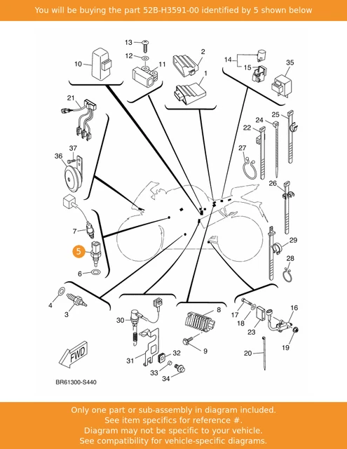 YAMAHA THERMO UNIT, 52B-H3591-00 OEM AEROX MT125 YZF-R125 YP125 YN50 ...