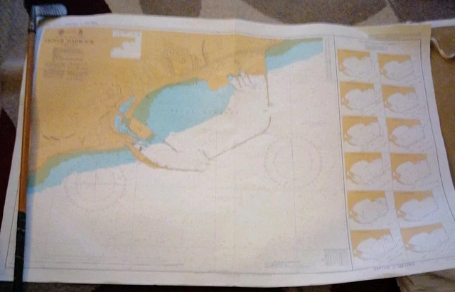 VINTAGE ADMIRALTY MARITIME Royal Navy Chart "Dover Harbour" No1698. £2. ...